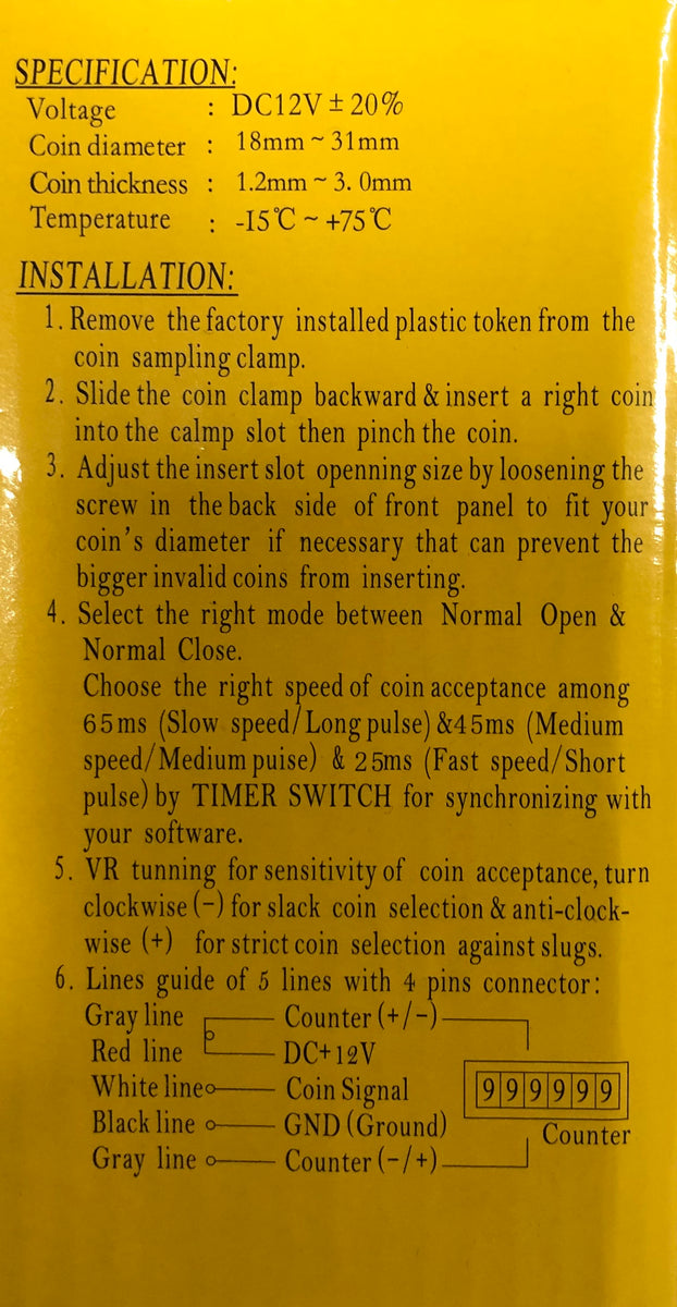Electronic Coin Comparator Arcade Coin Mech – Austin Amusements