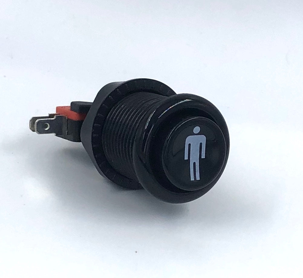 Black Player 1 and Player 2 arcade start buttons – Austin Amusements
