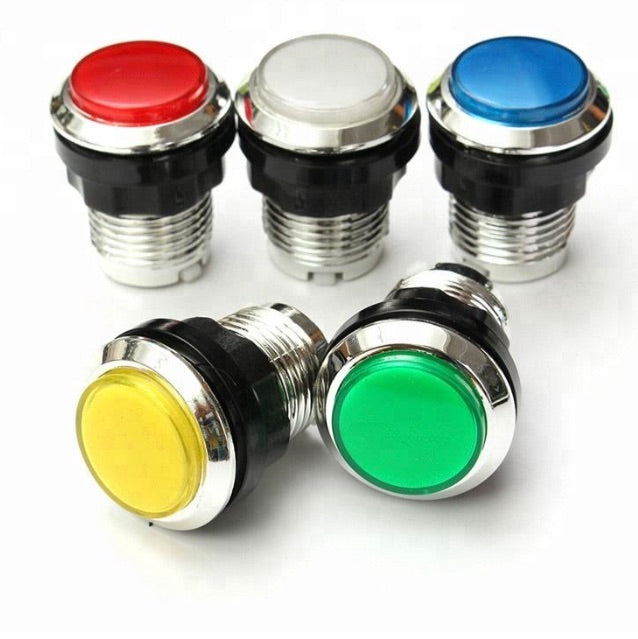 Chrome LED Arcade Buttons, Choose your colour. Price is per button ...