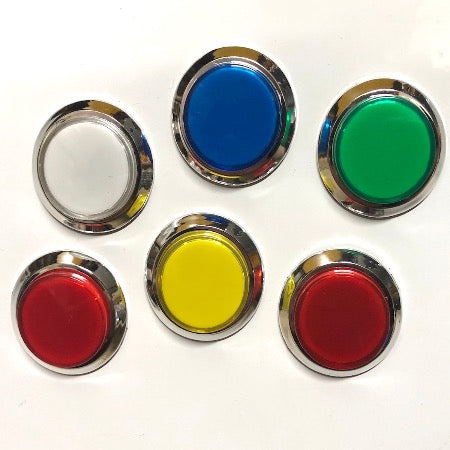 Chrome LED Arcade Buttons, Choose your colour. Price is per button ...