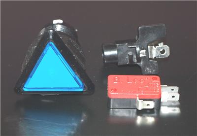 LED Triangle arcade button, Blue – Austin Amusements